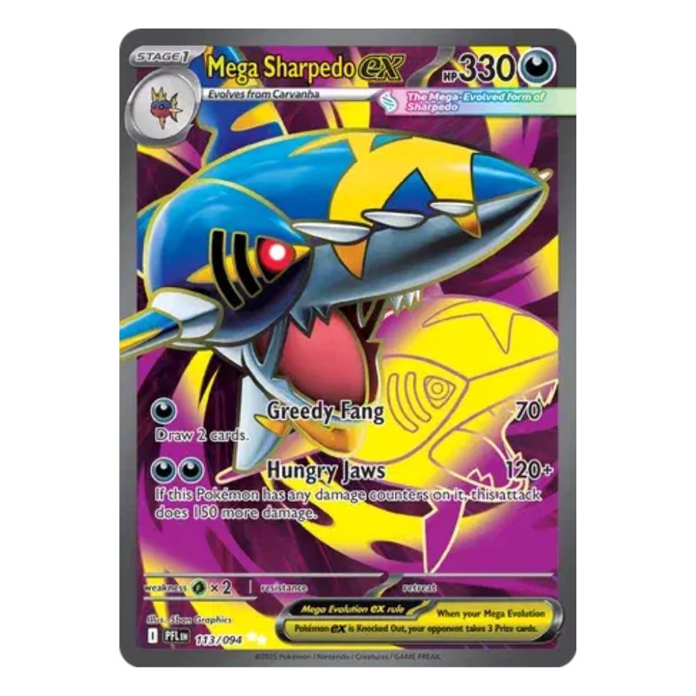 MEGA SHARPEDO EX FULL ART - 113/094 - Silver Toy Shop