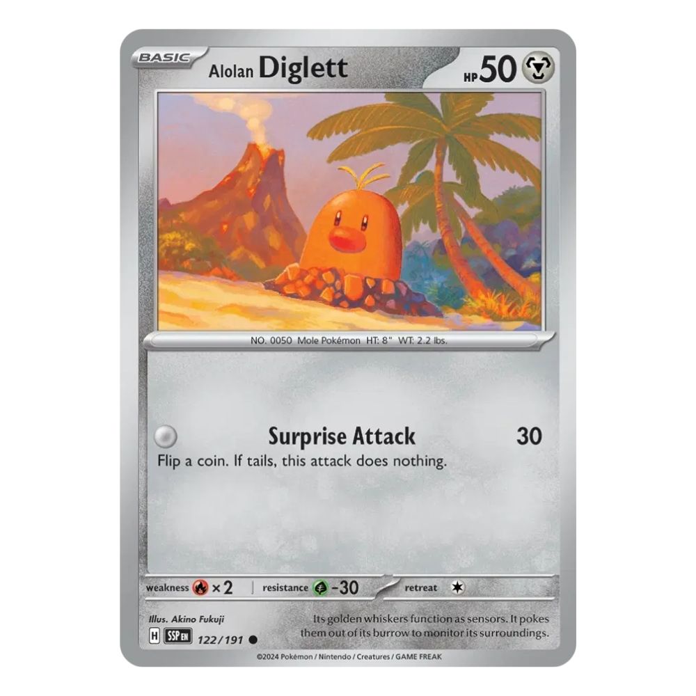122/191 - ALOLAN DIGLETT COMMON - Silver Toy Shop