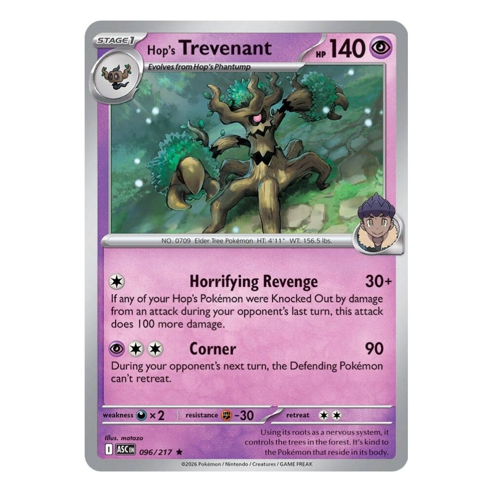 096/217 - HOP's TREVENANT PSYCHIC ENERGY REVERSE HOLO - Silver Toy Shop